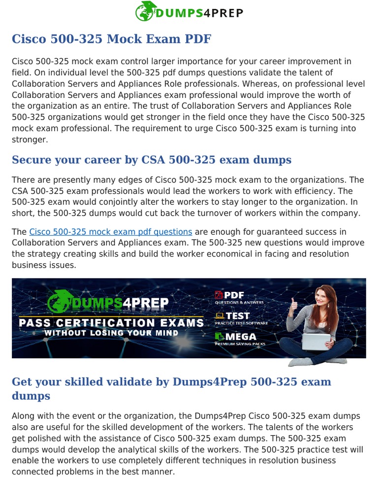 Cisco 500-325 Mock Exam PDF: Secure Your Career by CSA 500-325 Exam ...