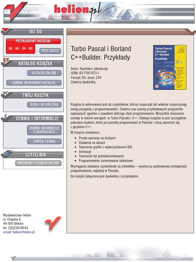 Turbo Pascal I Borland C++. Przykłady | PDF