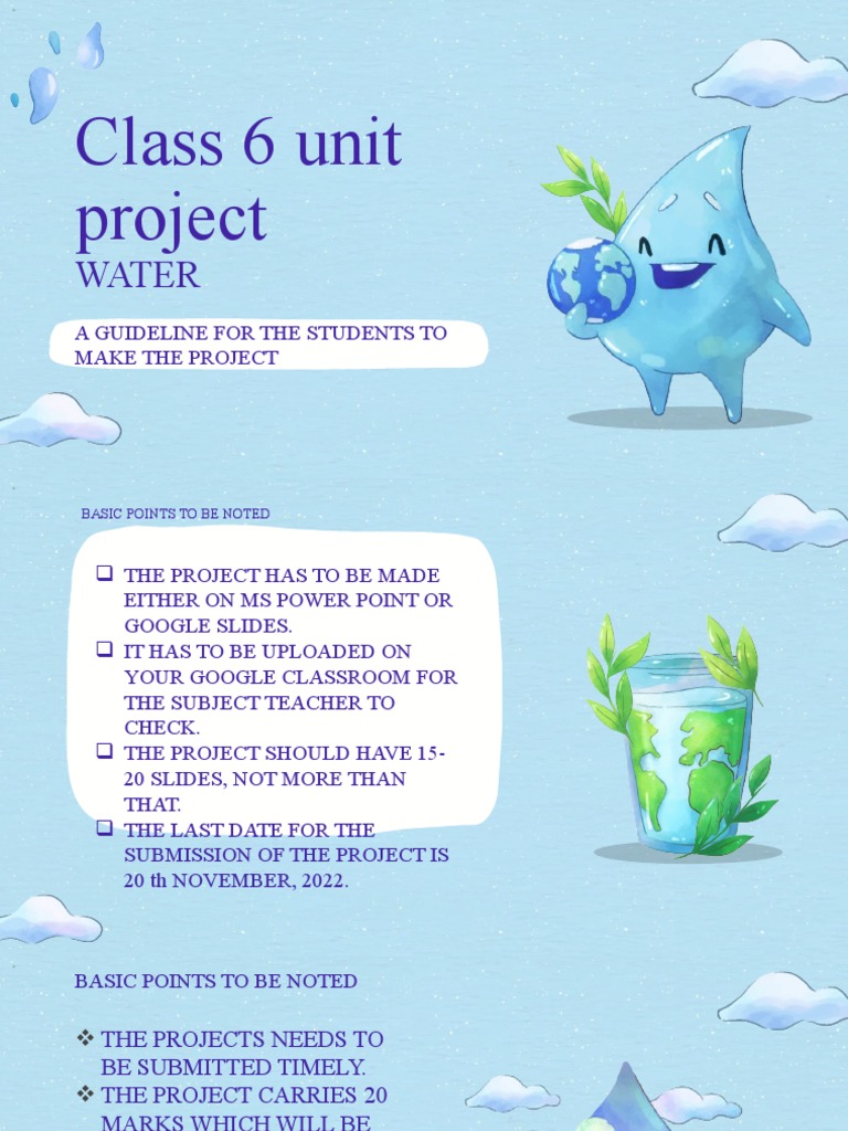 Water - Class 6 Unit Project | PDF