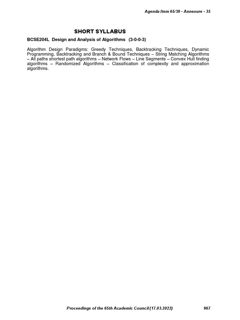 Bcse204l Design-And-Analysis-Of-Algorithms TH 1.0 67 Bcse204l | PDF ... Bcse204l Design-And-Analysis-Of-Algorithms TH 1.0 67 Bcse204l | PDF ...