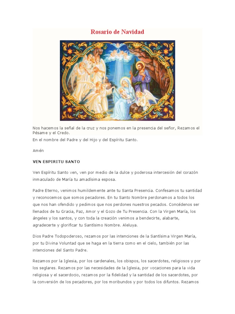 Rosario De Navidad Pdf María Madre De Jesús Orador Del Señor