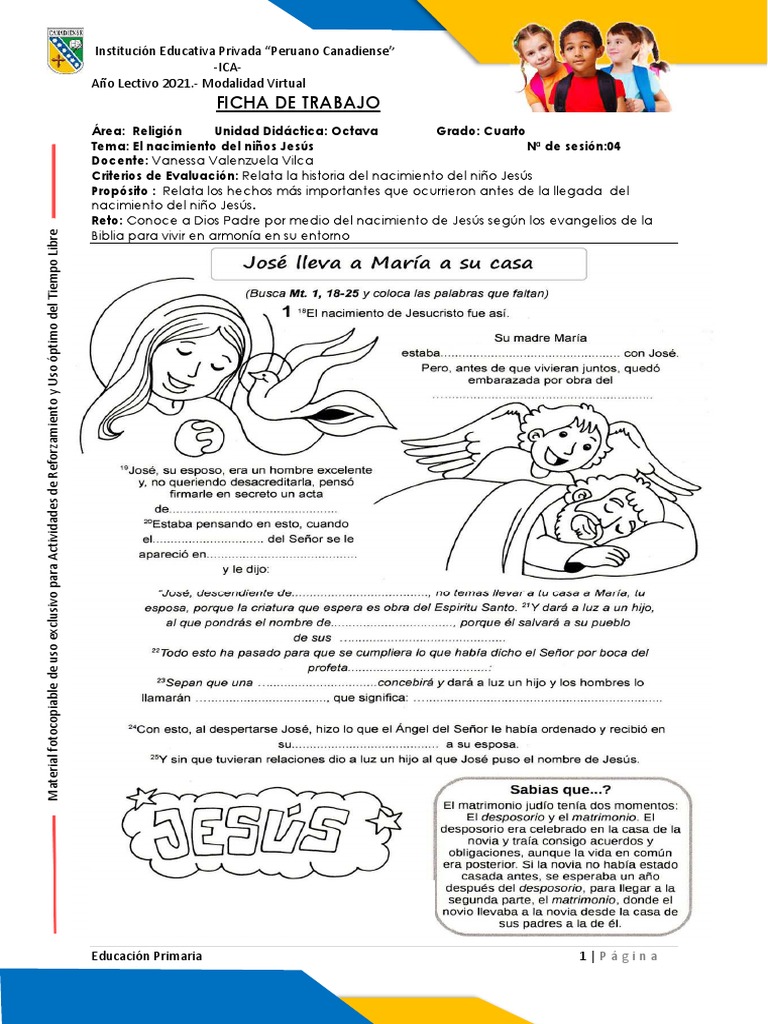 Ficha Del Nacimiento de Jesús | PDF