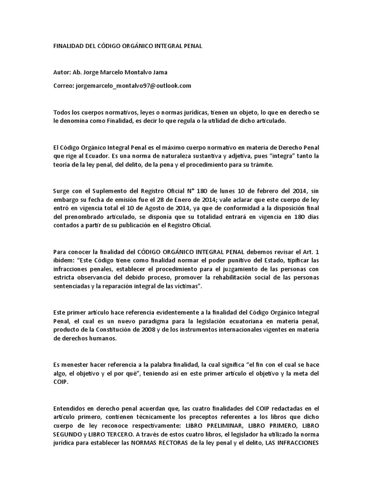 Art 1 Coip | PDF | Derecho penal | Castigos