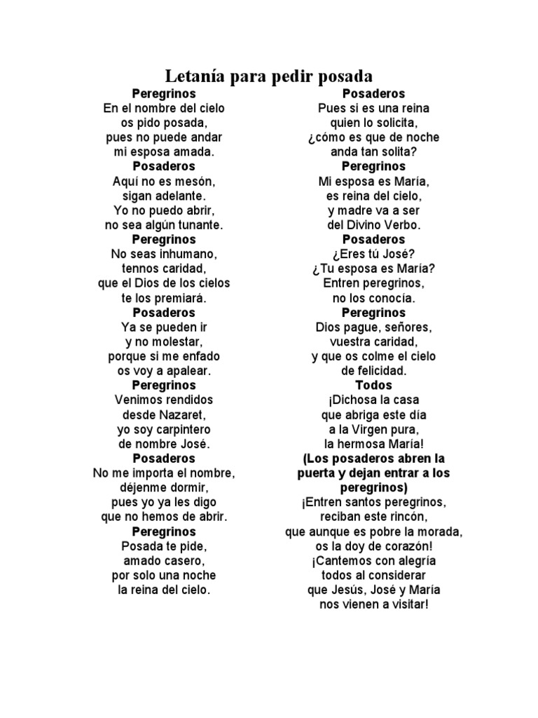 Cantos para Posada y Arrullar Niño Dios | PDF | María, madre de Jesús ...