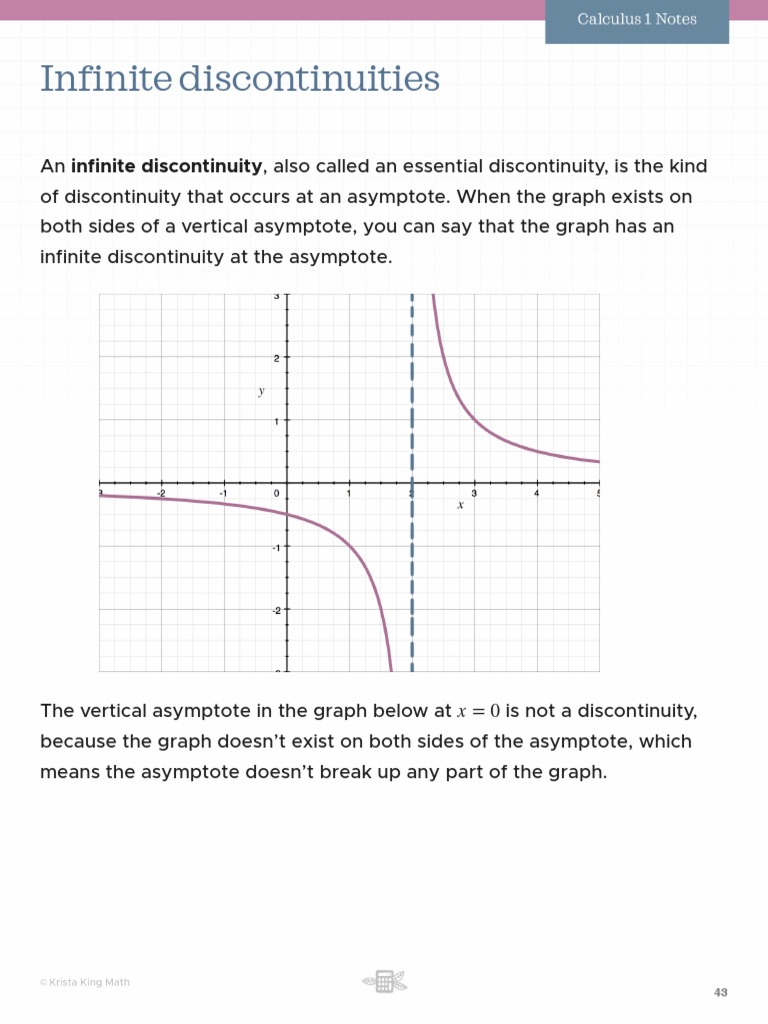 Infinite Discontinuities | PDF | Asymptote | Functions And Mappings