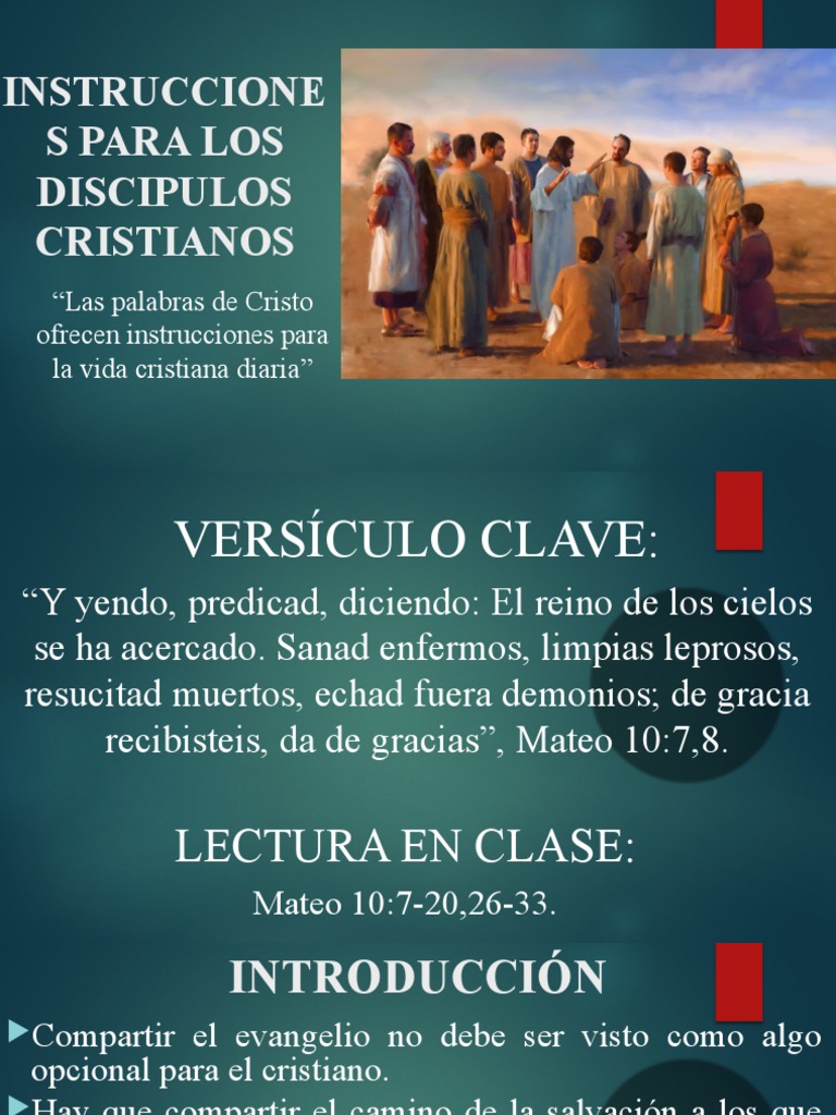 INSTRUCCIONES PARA LOS DISCIPULOS CRISTIANOS (Smart) | PDF | Evangelio de Mateo | Jesús