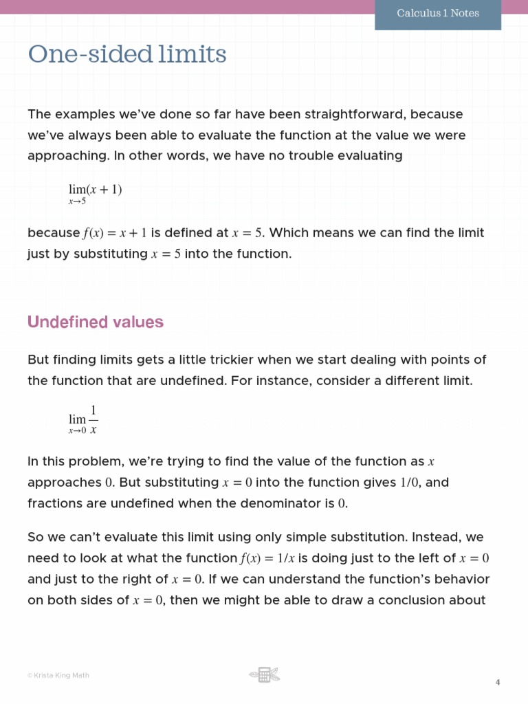 One-Sided Limits | PDF One-Sided Limits | PDF