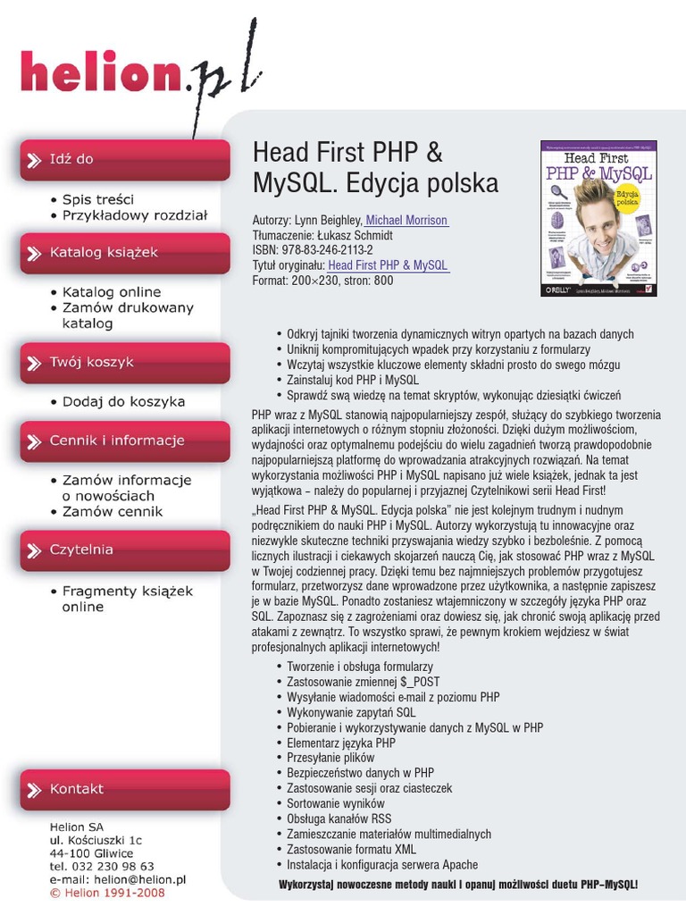 Head First Php And Mysql Edycja Polska Rusz Głową Pdf 