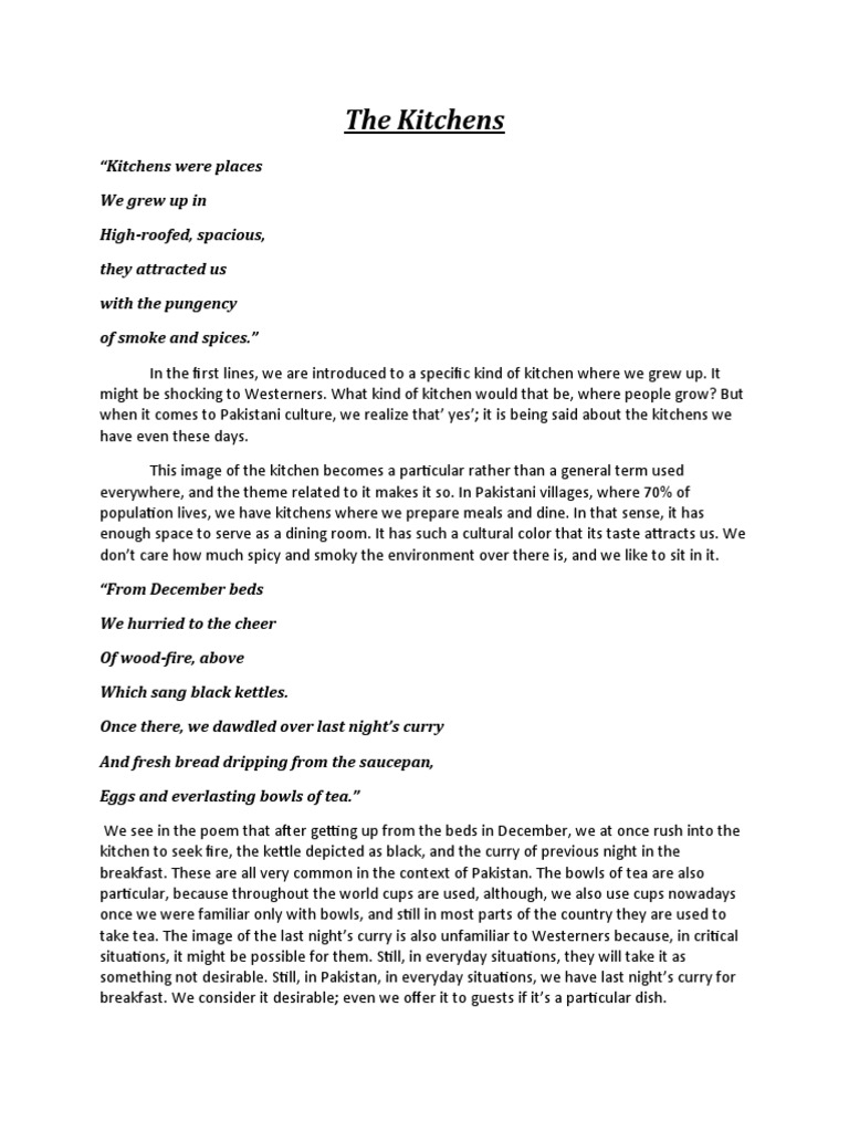 The Kitchens | Download Free PDF | Poetry | Kitchen