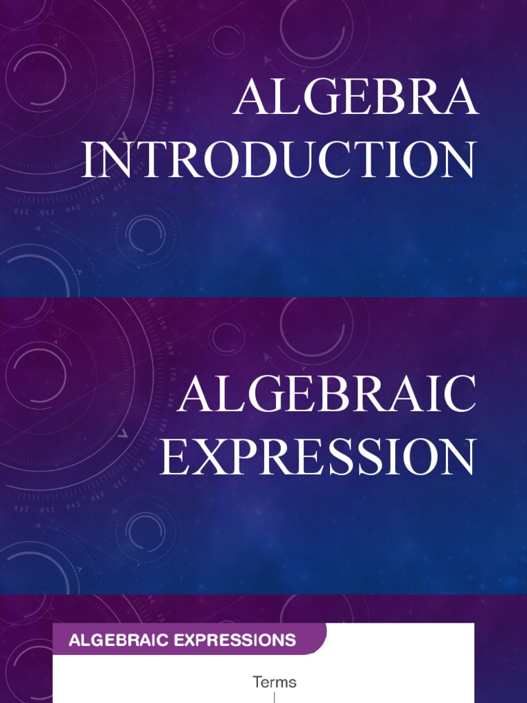 Algebra Introduction | PDF