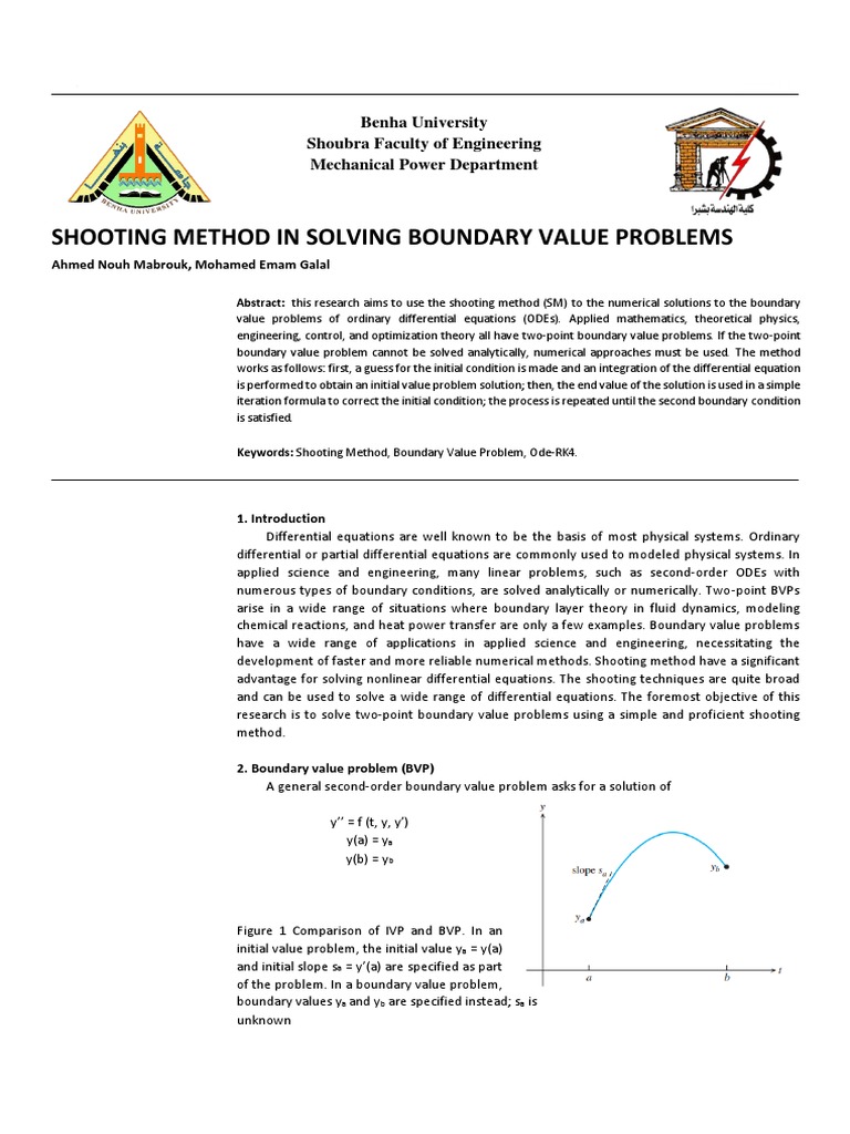 Report Shooting Method | PDF | Differential Equations | Ordinary ... Report Shooting Method | PDF | Differential Equations | Ordinary ...