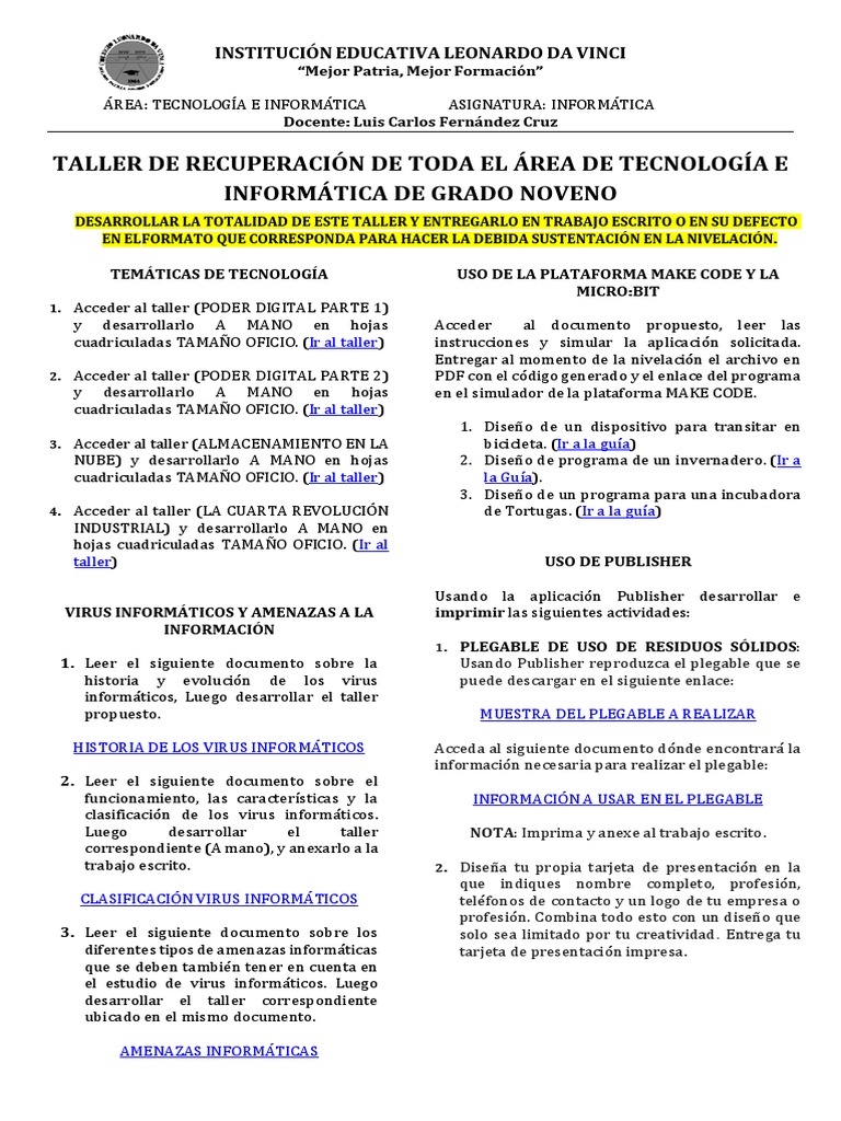 Versión 2021 - Nivelacion de Toda El Área de Informática-Grado Noveno ...