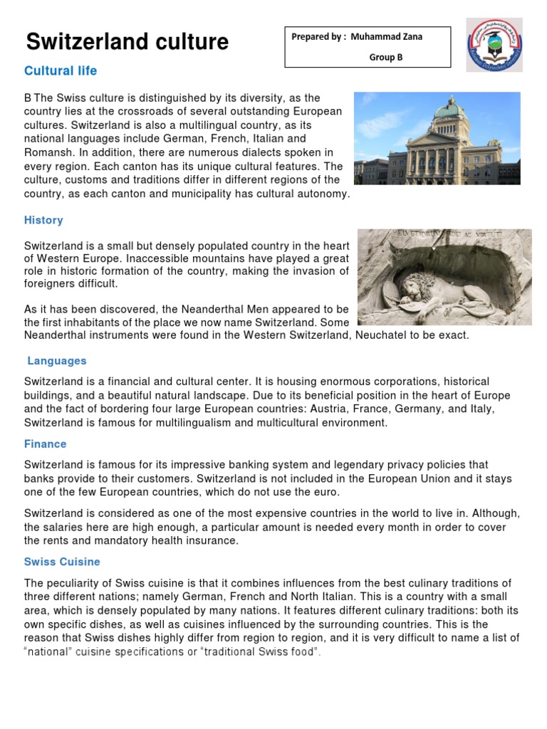 Switzerland Culture | PDF | Switzerland | European Union