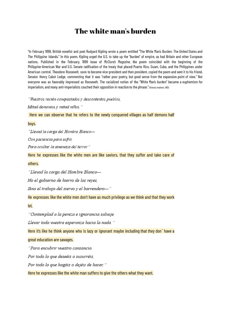 The White Man's Burden | PDF