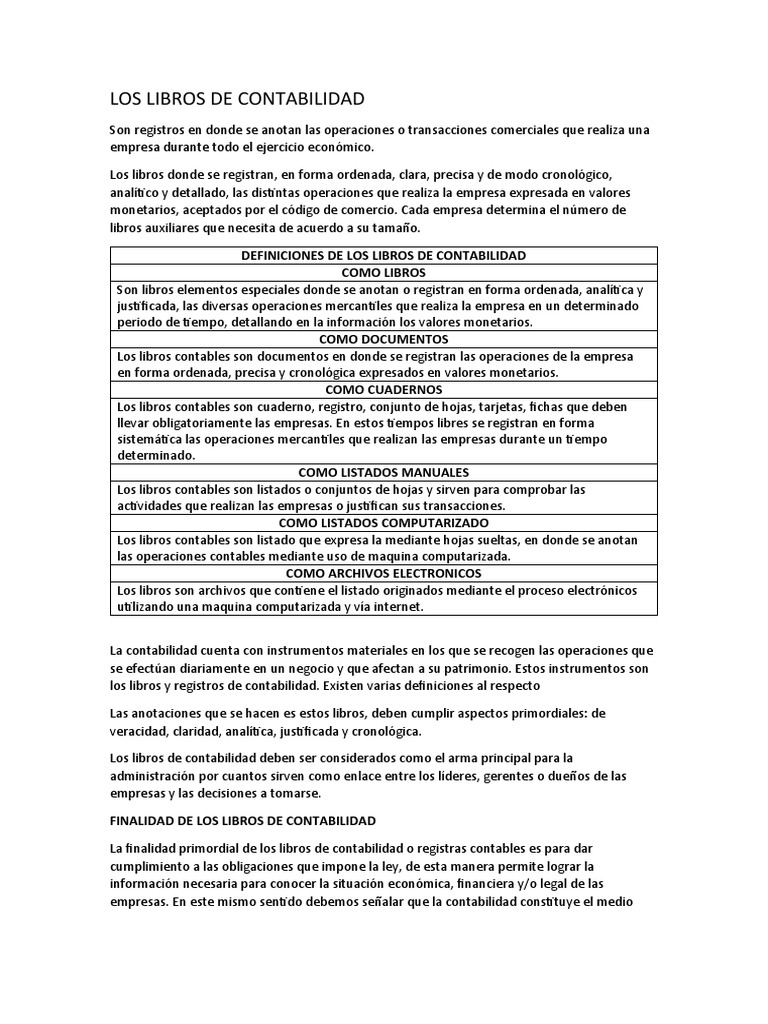Los Libros de Contabilidad | PDF | Contabilidad | Business