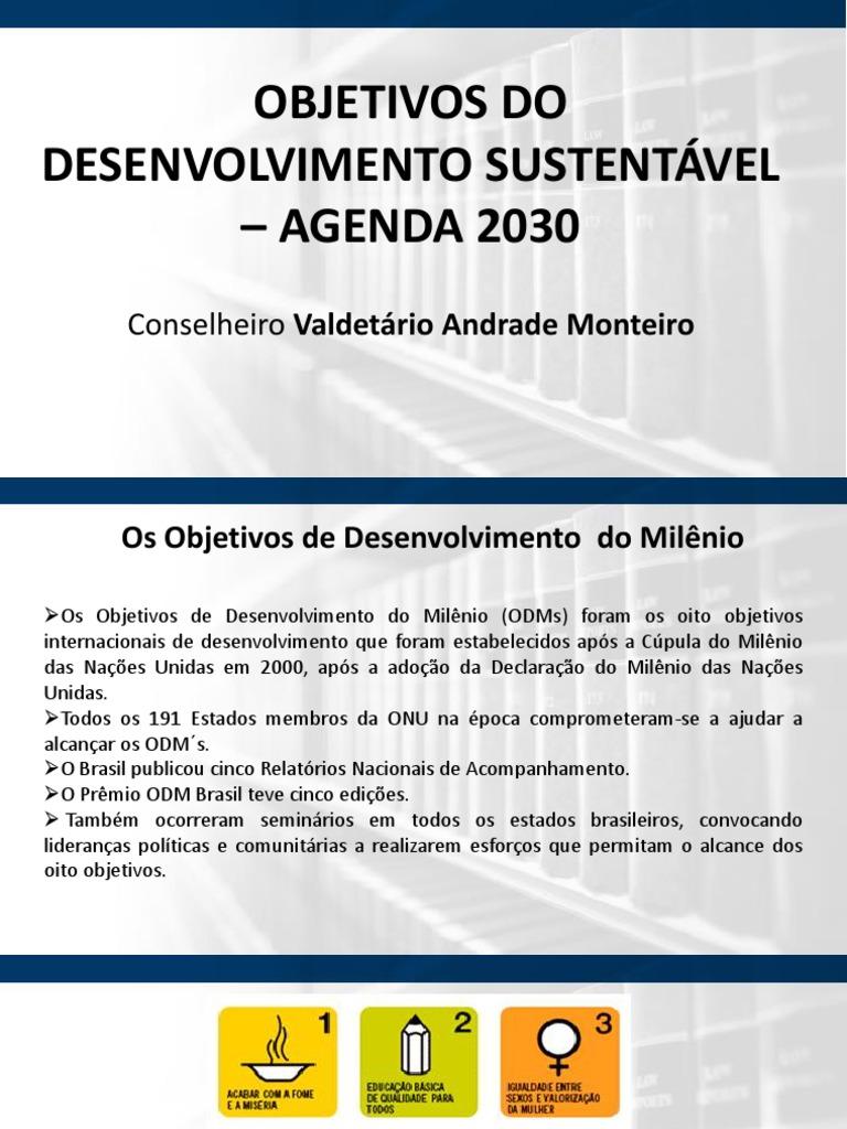 Apresentao ODS PDF | PDF | Objetivos de desenvolvimento do milênio ...