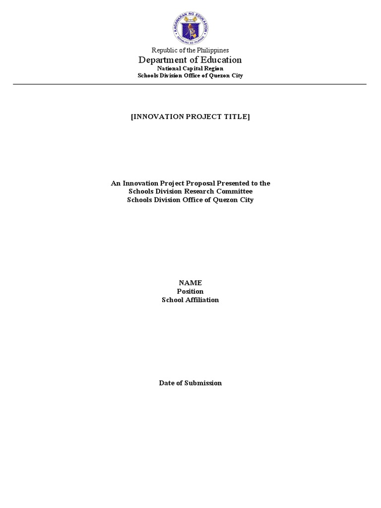 Innovation Project Proposal Template | PDF | Risk | Metro Manila