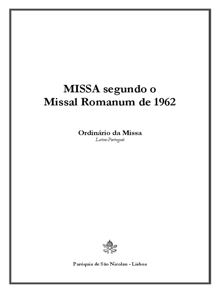 Missal Ordinário Final | PDF | Missa (liturgia) | Eucaristia