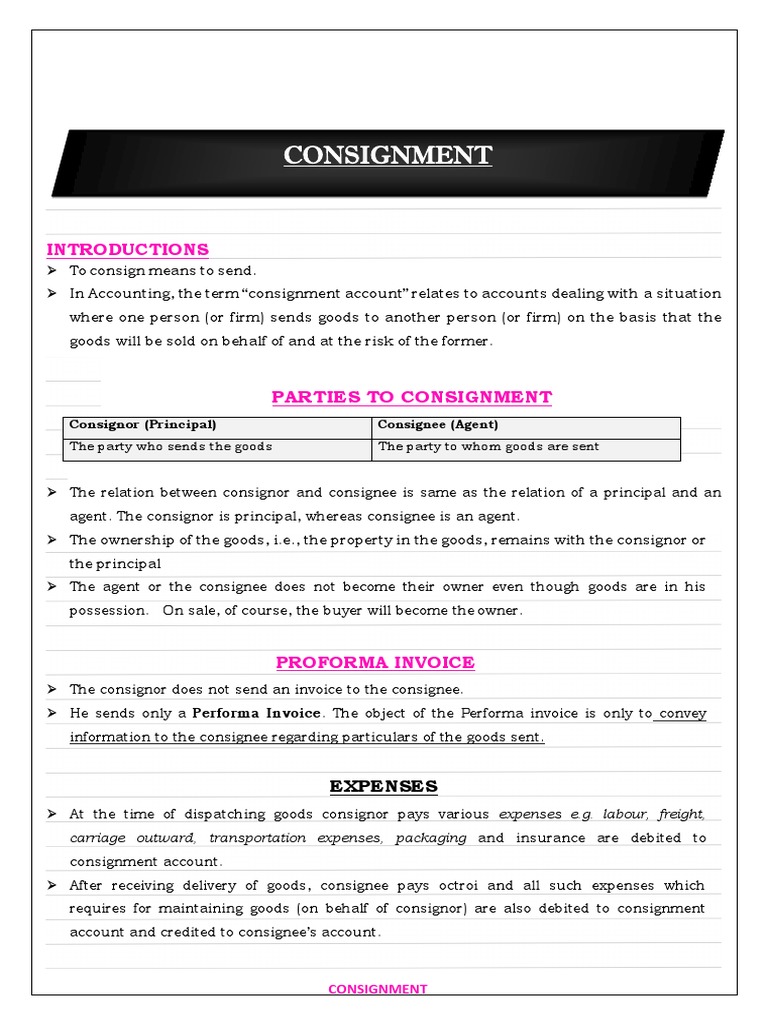 Consignment | PDF | Debits And Credits | Business