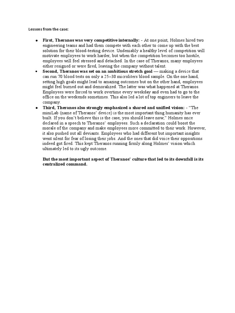 Lessons From The Case | PDF