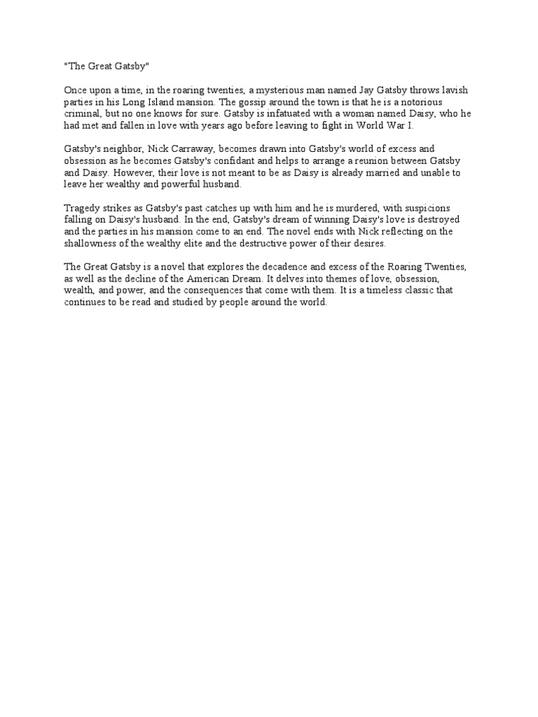 The Great Gatsby by F. Scott Fitzgerald | PDF