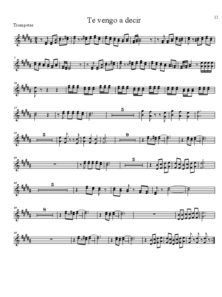12 Te Vengo A Decir Trompeta | PDF