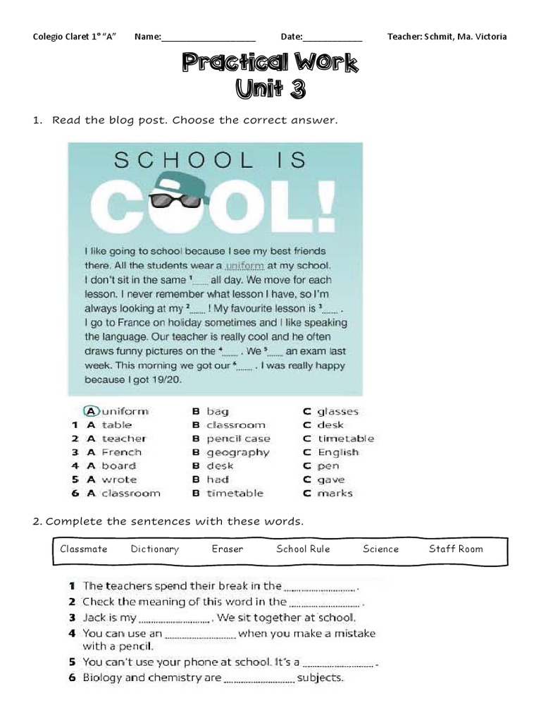 Practical Work Unit 3 Test | PDF | Linguistics