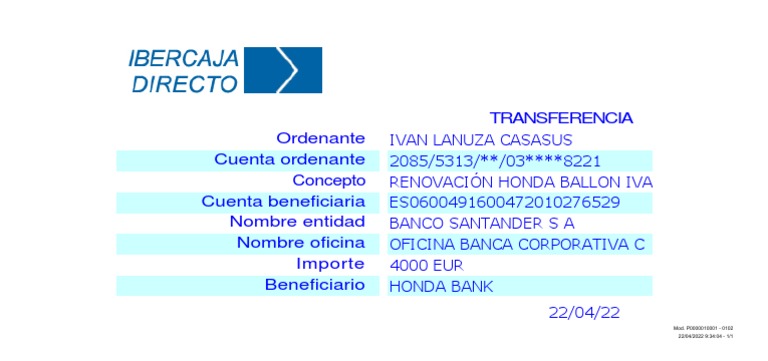 Entrada Ingreso Honda Ballom Ivan Lanuza | PDF