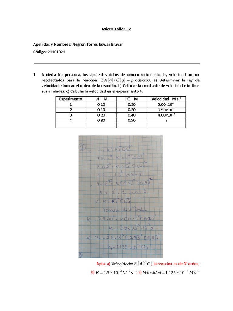 Tarea Micro Taller 2 Quimica Inorganica | PDF | Química | Ciencias fisicas