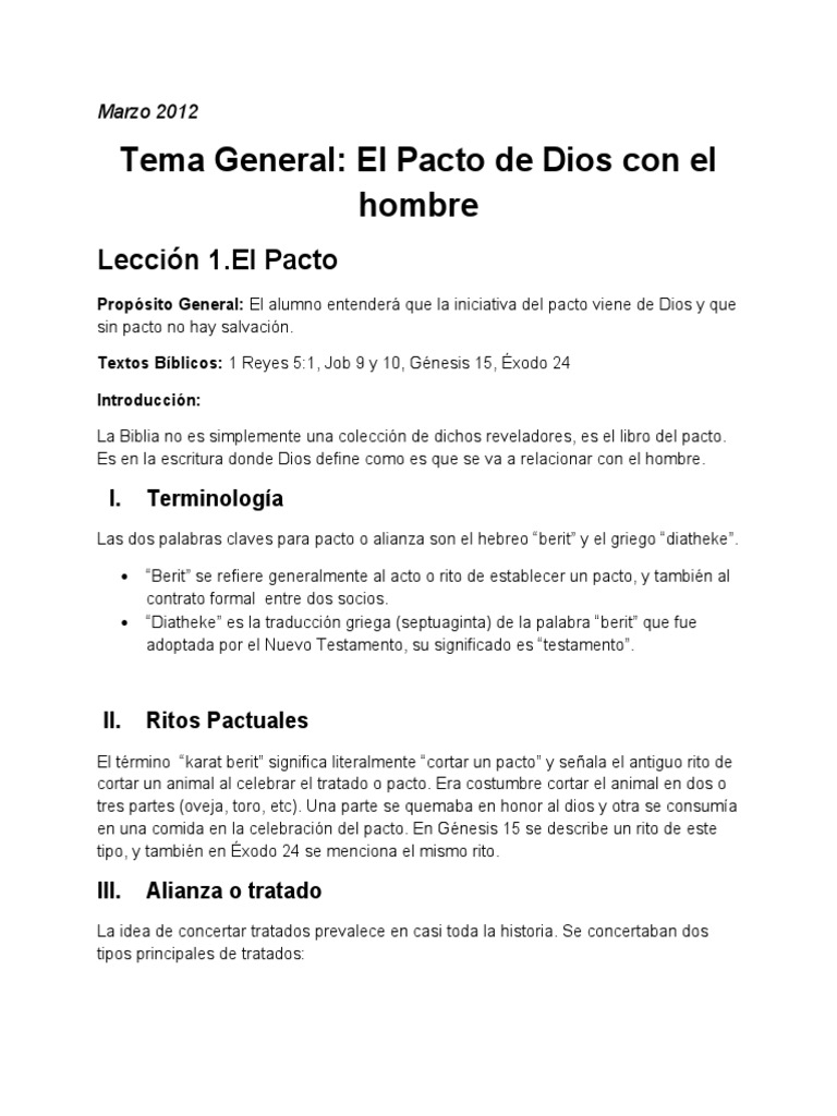 El Pacto De Dios Con El Hombre Pdf