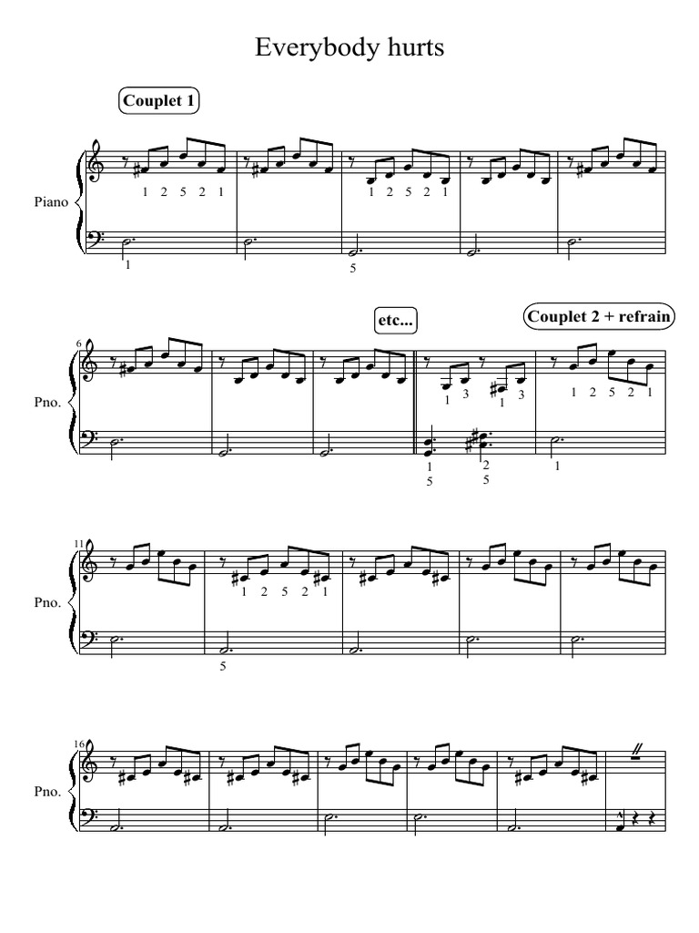 Everybody Hurts Partition Arrangée.x43337 | PDF
