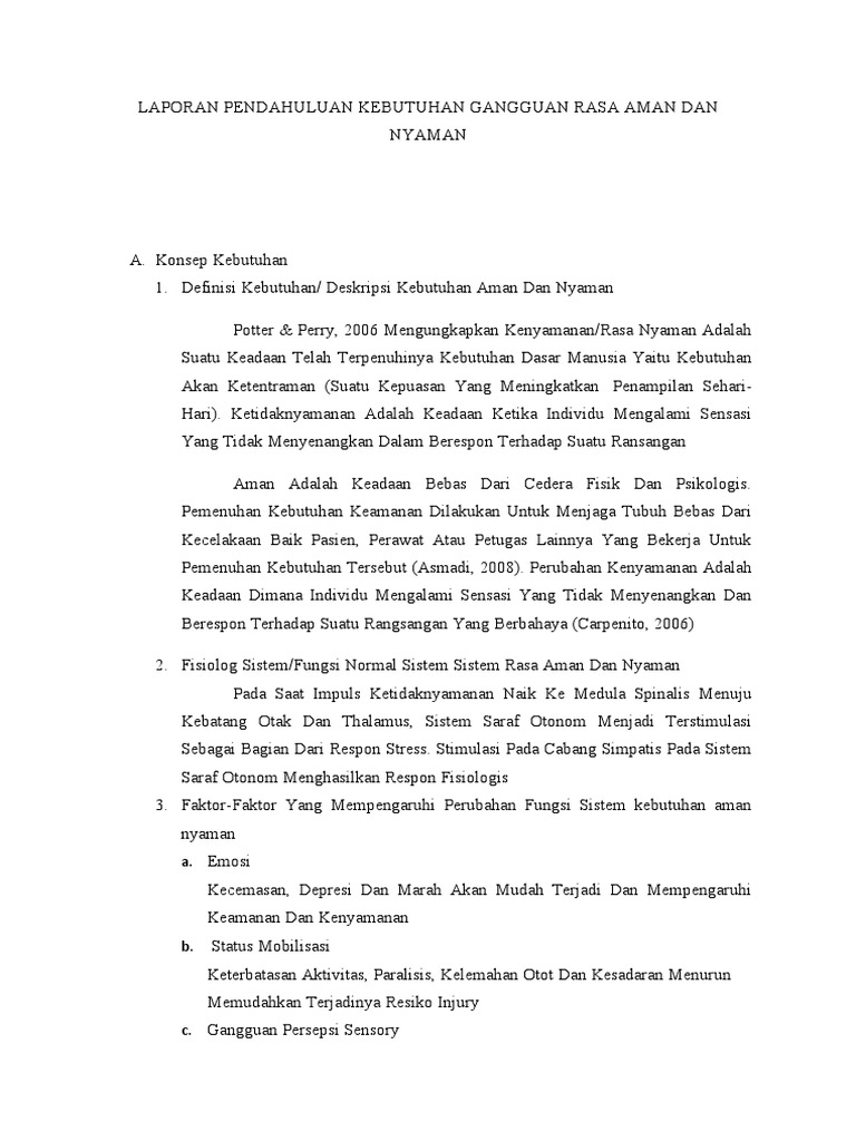 LP Kebutuhan Aman Dan Nyaman | PDF