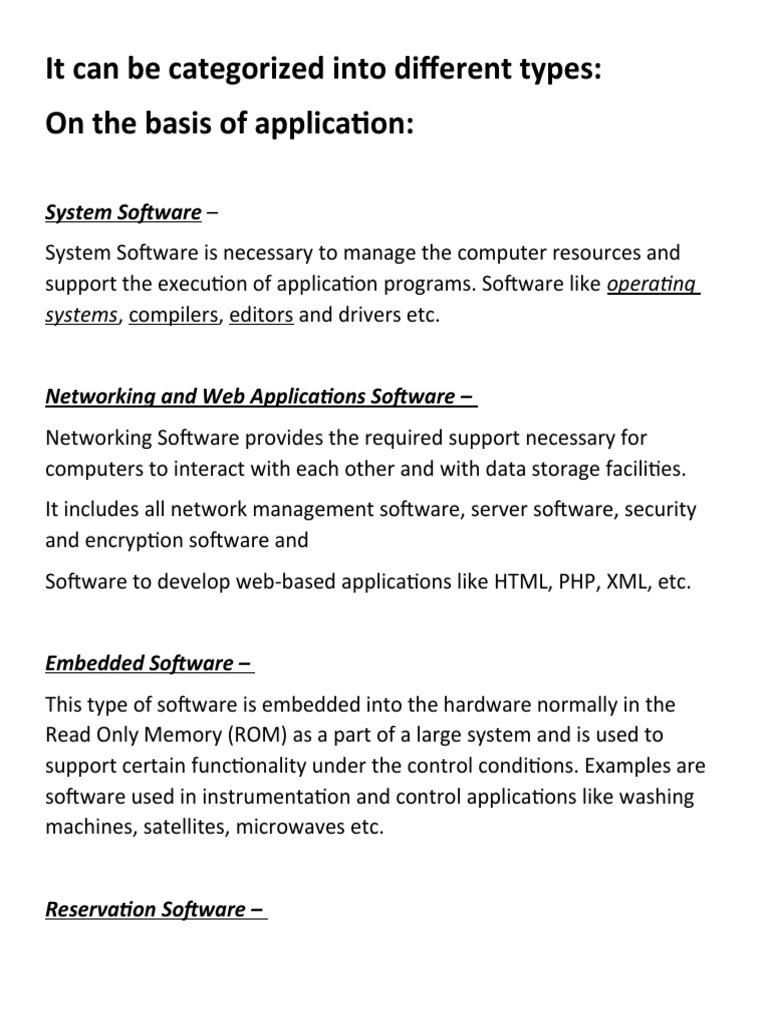 Types of SW | Download Free PDF | Software | World Wide Web