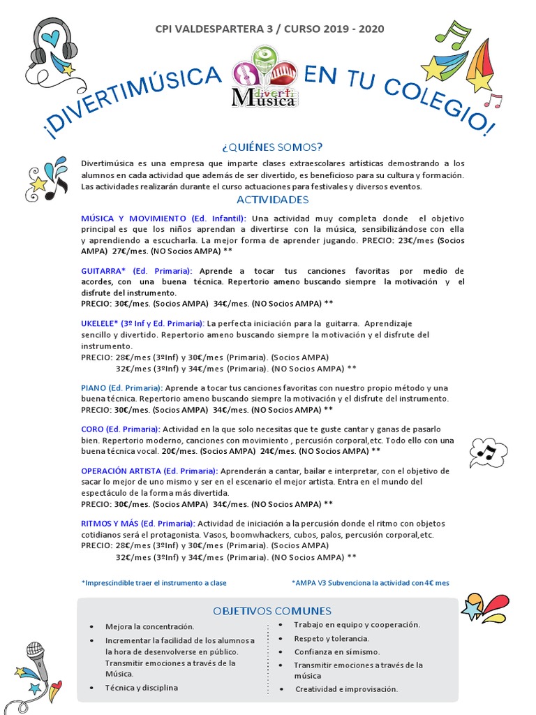 DIVERTIMUSICA 2019-2020-Ok | PDF | Canciones | Las artes escénicas