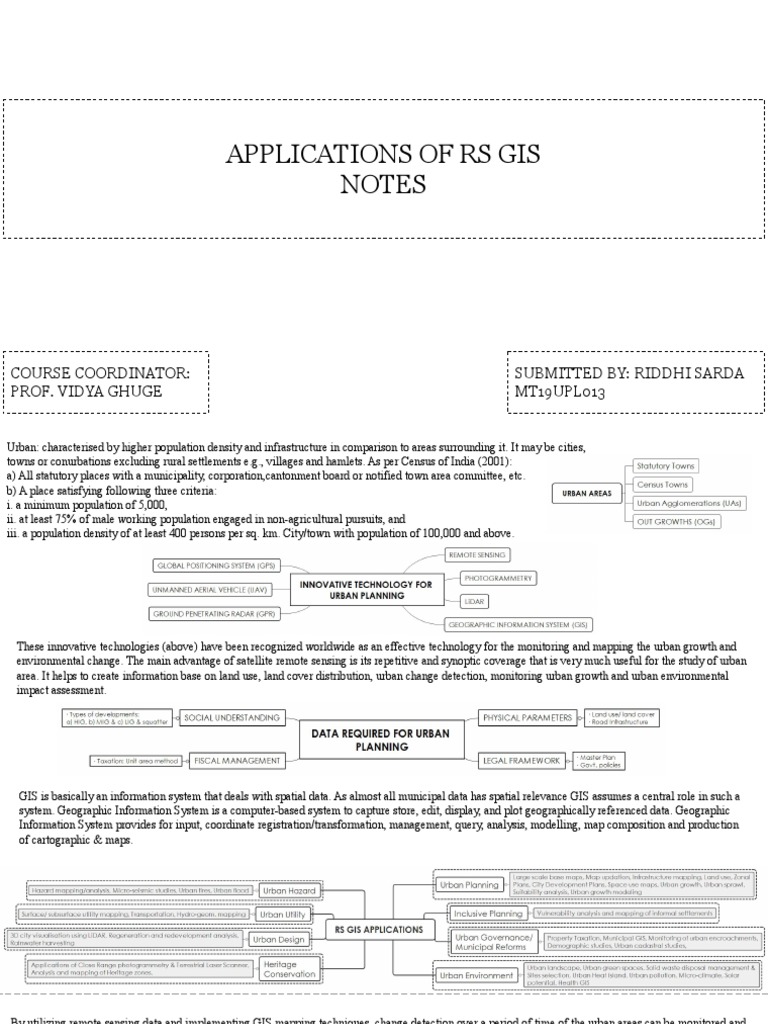 RS Gis Applications Notes | Download Free PDF | Geographic Information ...