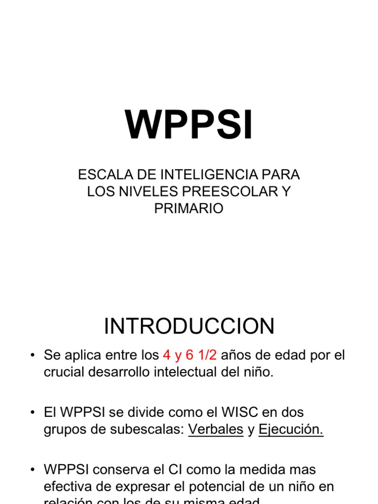 Protocolo y materiales WPPSI-IV | PDF