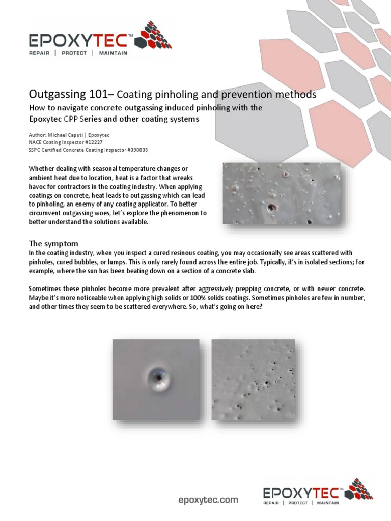 Concrete Outgassing and Pinholing Solutions | PDF | Concrete ...
