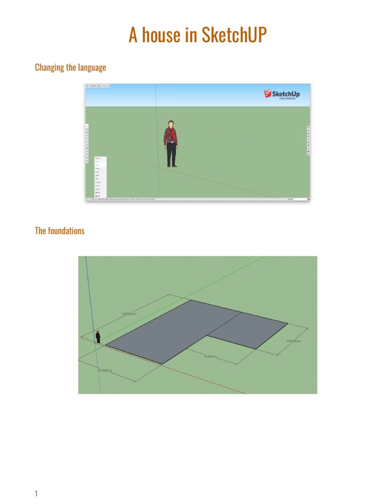 Building a House in SketchUp Step-by-Step | PDF