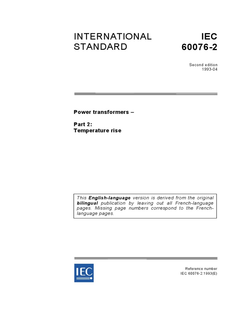 Iec 60076-2 | PDF | International Electrotechnical Commission ...