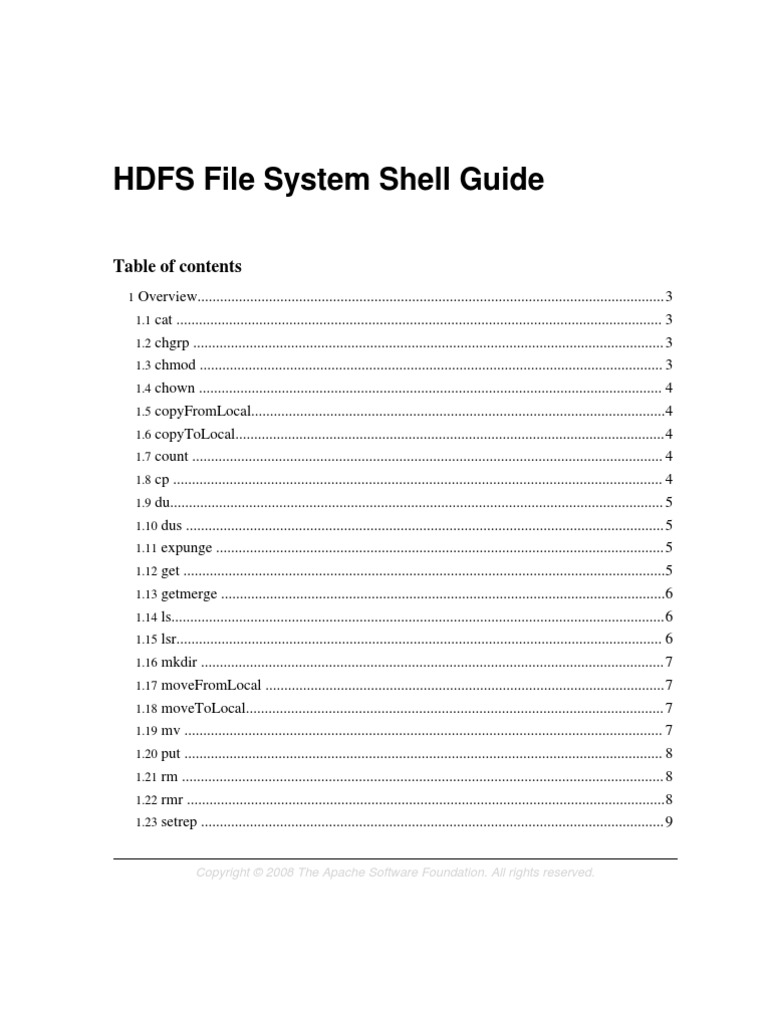HDFS File System Shell Guide | PDF | Apache Hadoop | File System