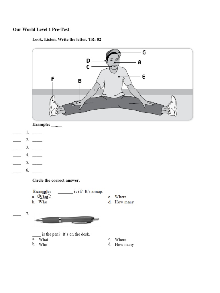 National Geographic Our World Level 1 Pre-Test | PDF | Classroom ...