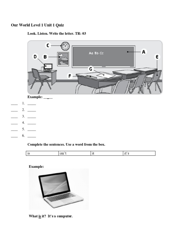 National Geographic Our World Level 1 Unit 1 Quiz | PDF
