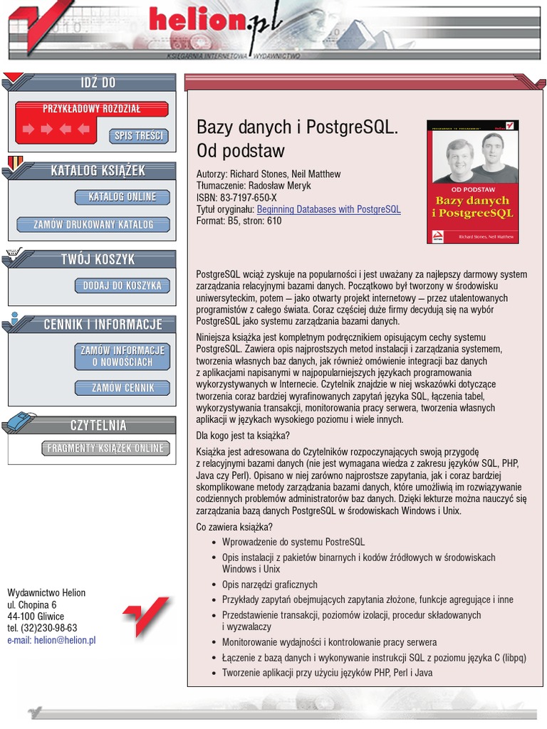 Bazy Danych I Postgresql Od Podstaw Pdf