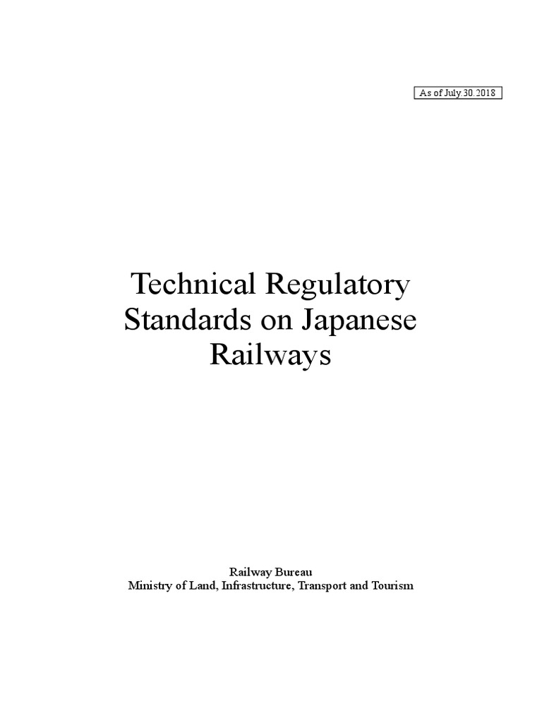 Technical Regulary Standard of Japanese Railway | PDF | Train | Train ...
