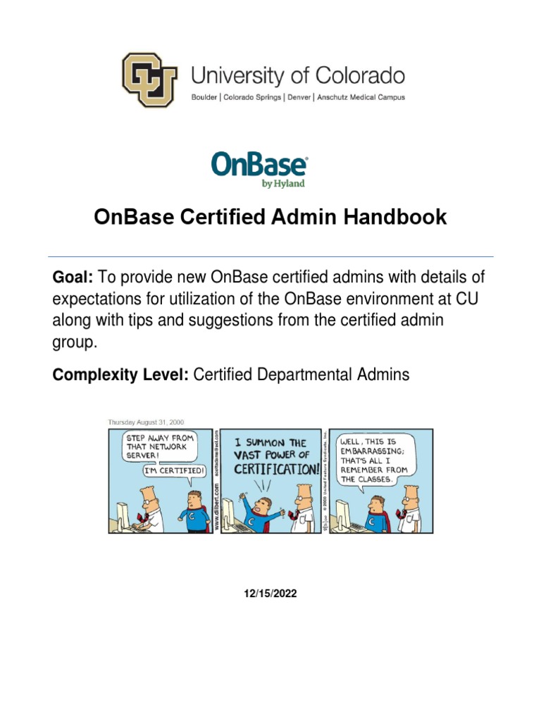 Onbase Guide Handbook Certified Admins Expectations And Tipspdf Pdf File Format World Wide Web