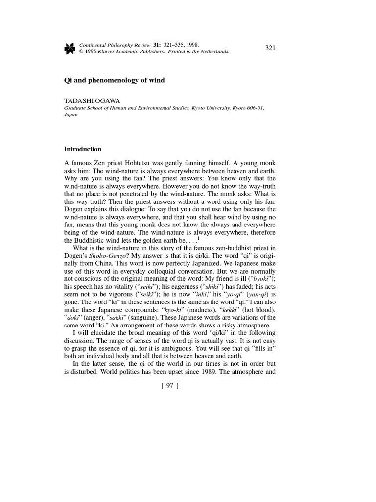 Wind | PDF | Substance Theory | Qi