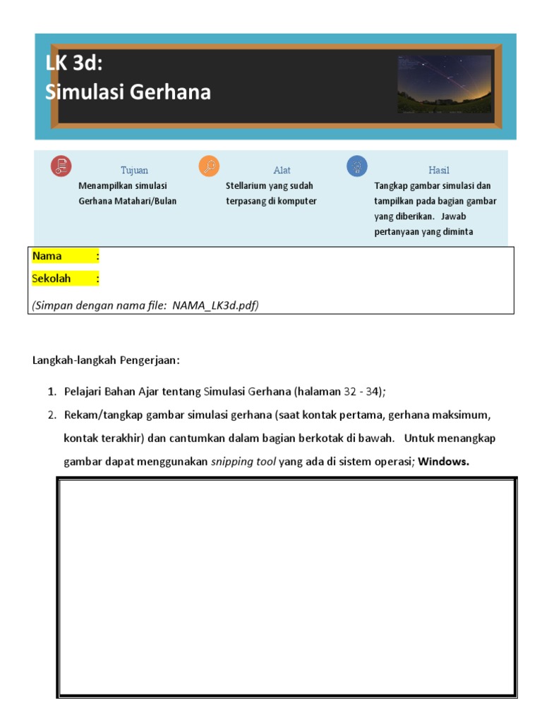 Simulasi Gerhana Bulan dan Matahari | PDF