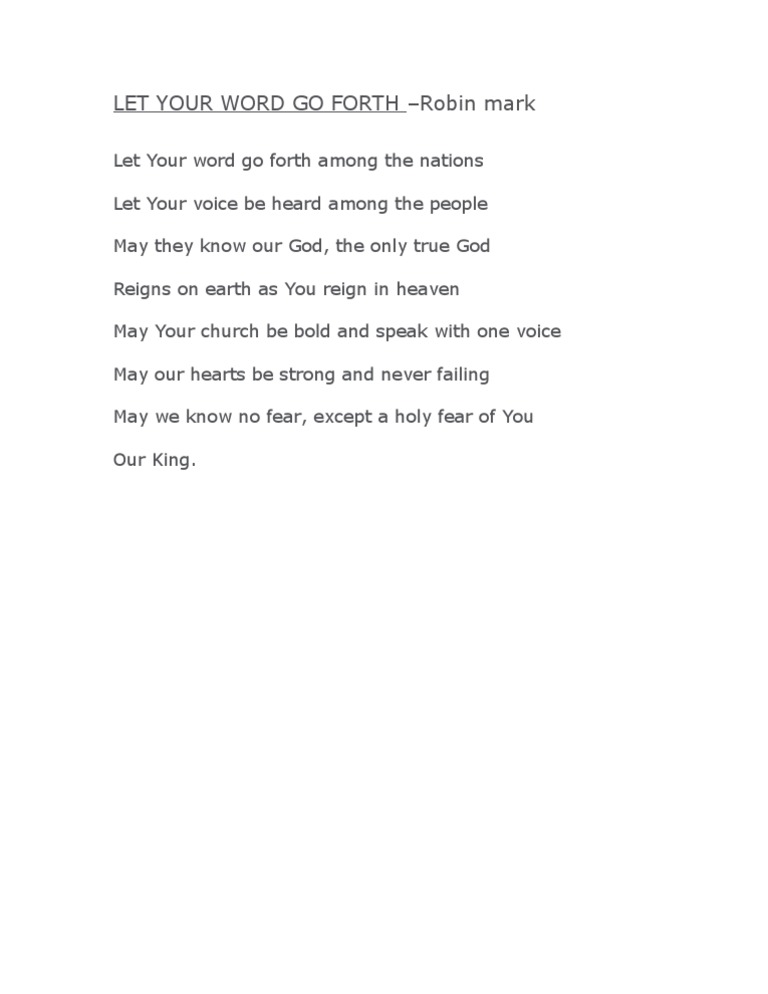 Let Your Word Go Forth | PDF | History | Religion & Spirituality