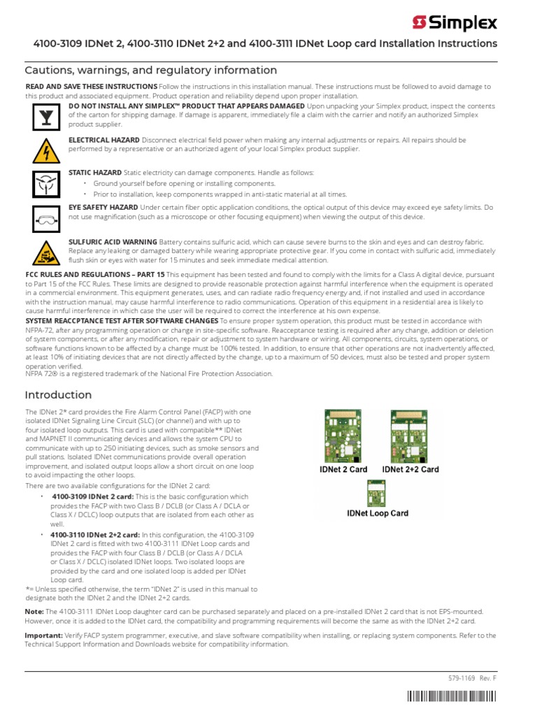 579-1169 Manual Instalacion Tarjeta Idnet | PDF | Electrical Wiring ...