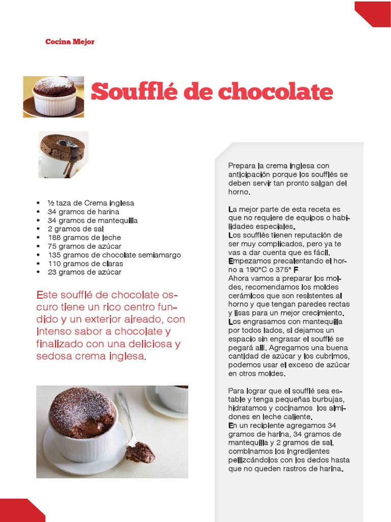 Souffle de Chocolate | PDF | Chocolate | Alimentos